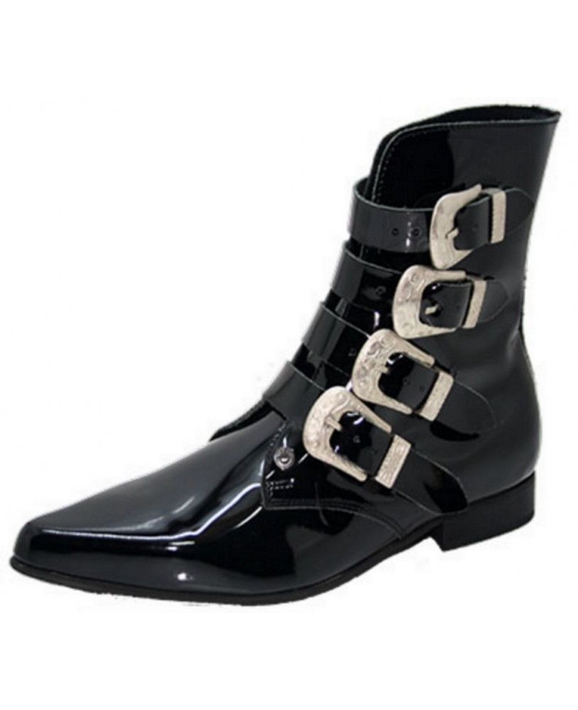 Handmade Hand Made Patent Leather Western Buckle Boot - Winklepickers ...