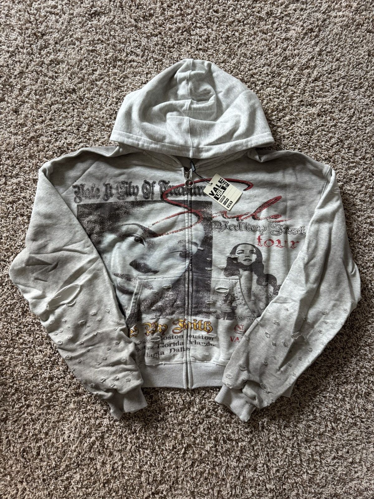 Vale Vale Forever Sade Valley Fest Grey Zip Up Hoodie | Grailed