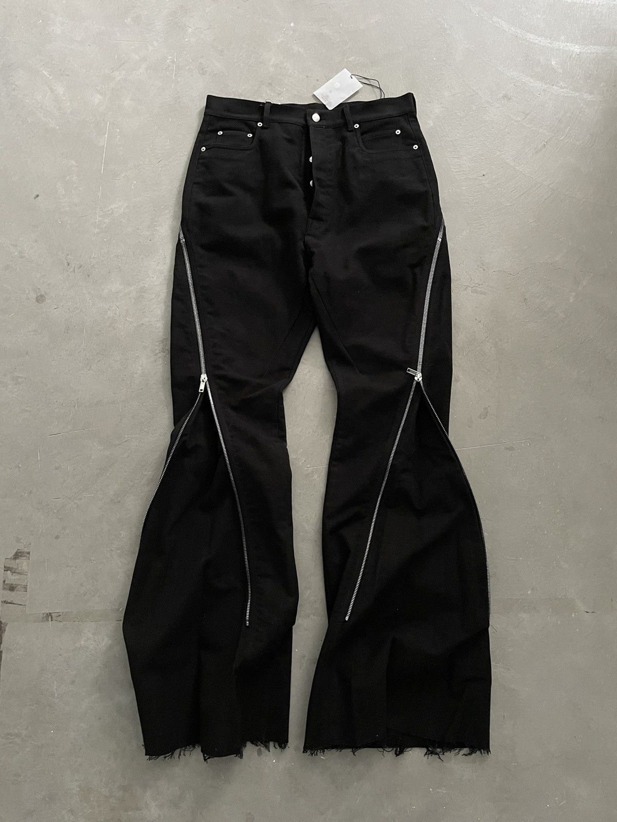 Rick Owens × Rick Owens Drkshdw Rick Owens Bolan banana flared zip ...