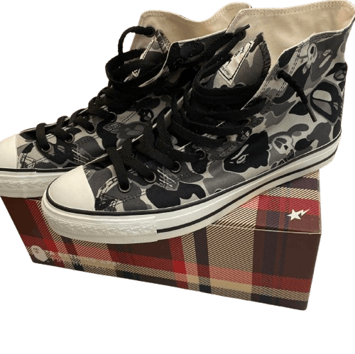 Bape × Stussy Bape x Stussy BAPESTAS Converse Camo A Bathing Ape | Grailed