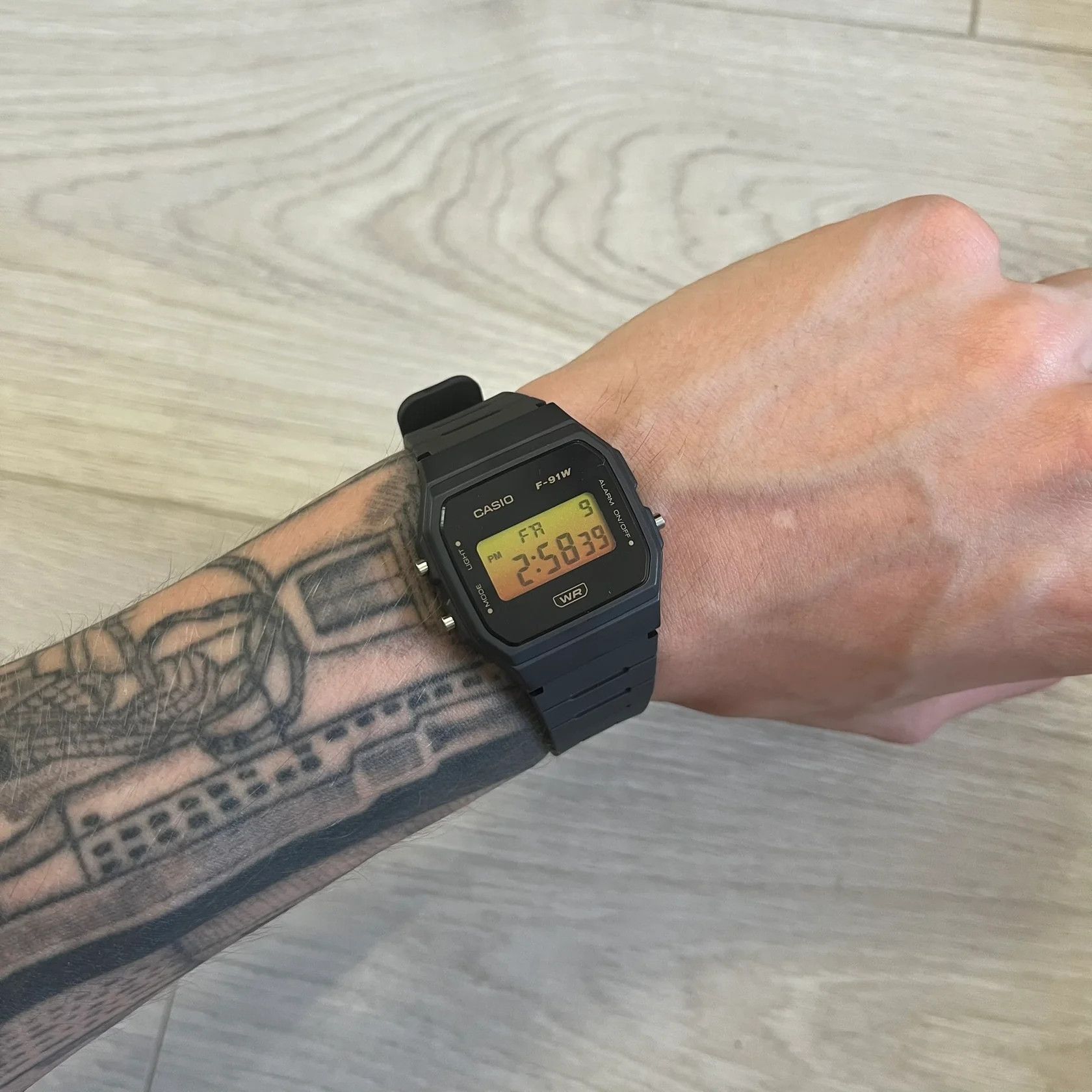 Casio Casio F-91W "Night Pharaoh" Black & Gold Digital Watch | Grailed