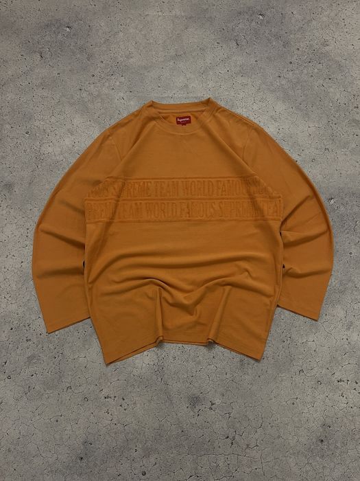 Supreme Vintage Supreme World Famous Longsleeve Velour Logo | Grailed
