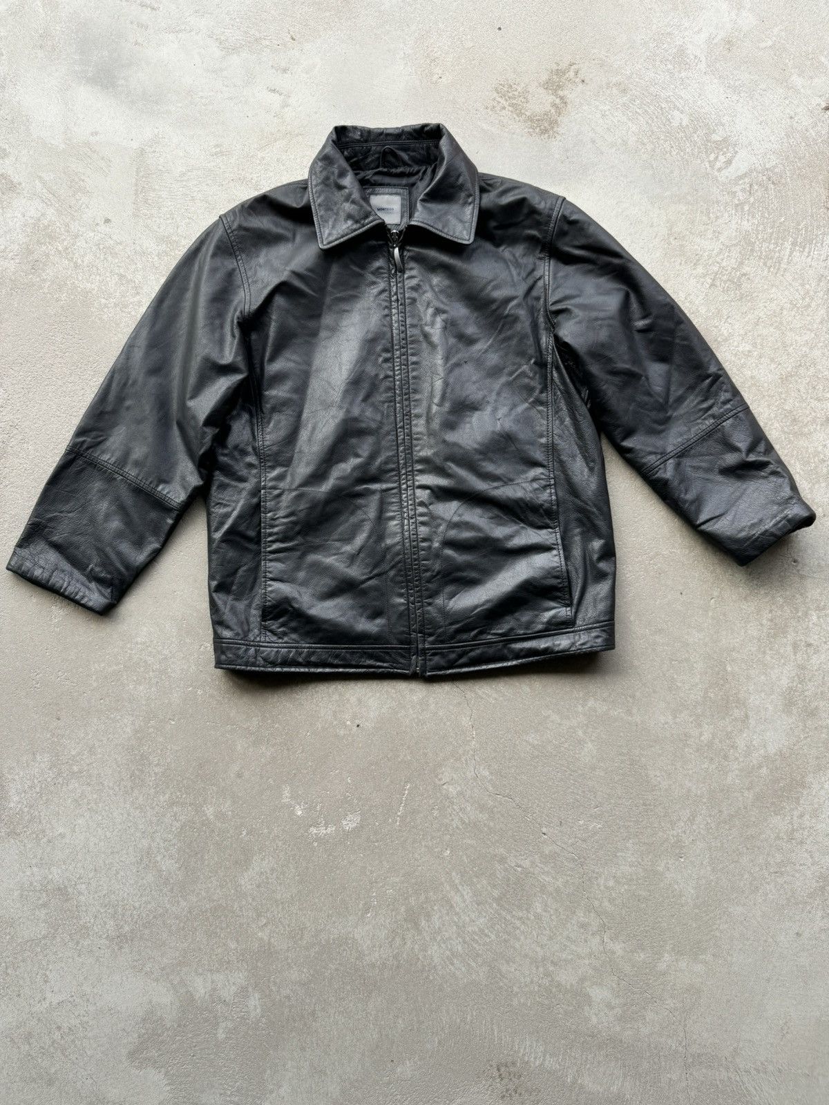 Leather × Vintage Vintage 90s Genuine Real Leather Jacket Black | Grailed