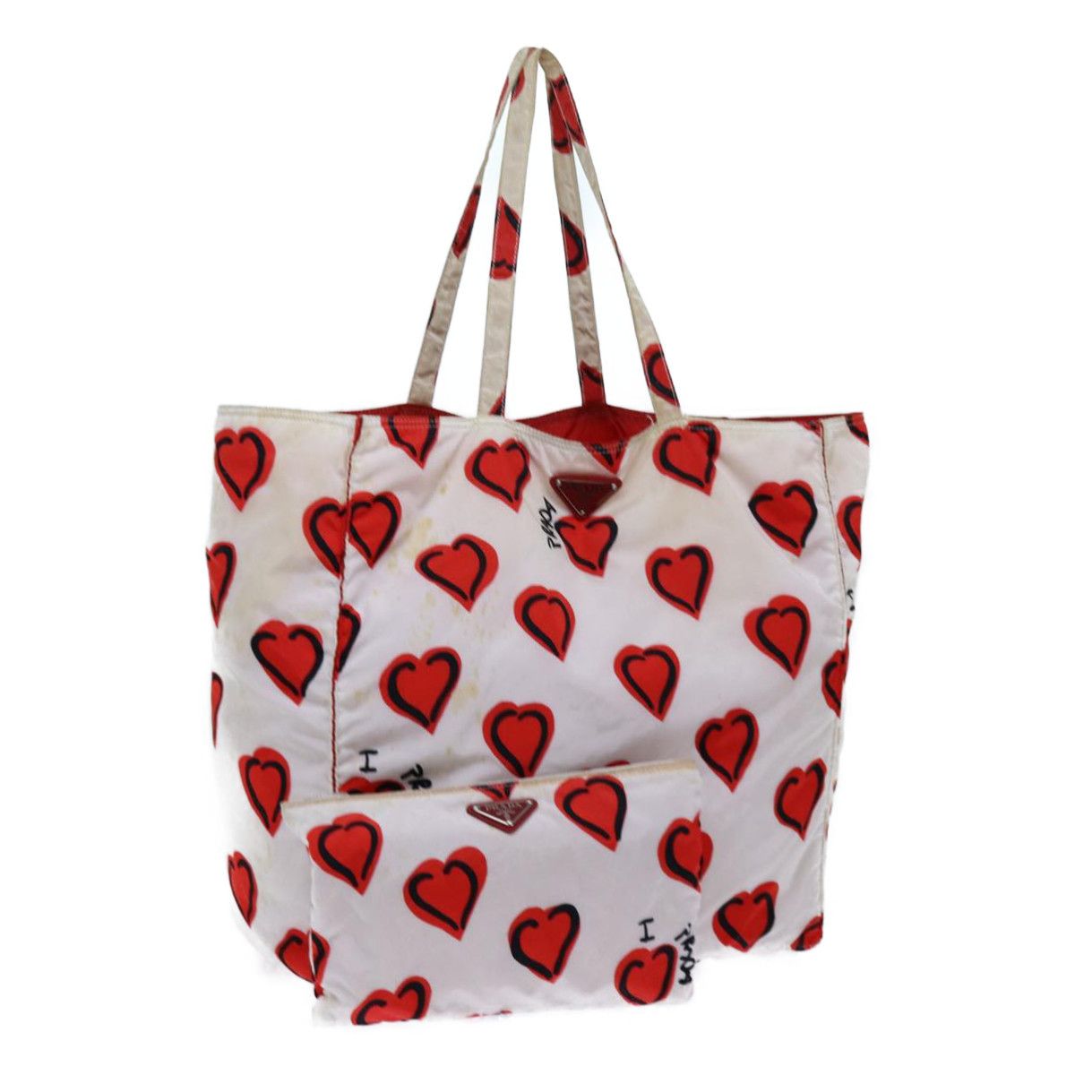 Prada PRADA Heart Tote Bag Nylon Red Auth yk11927 | Grailed
