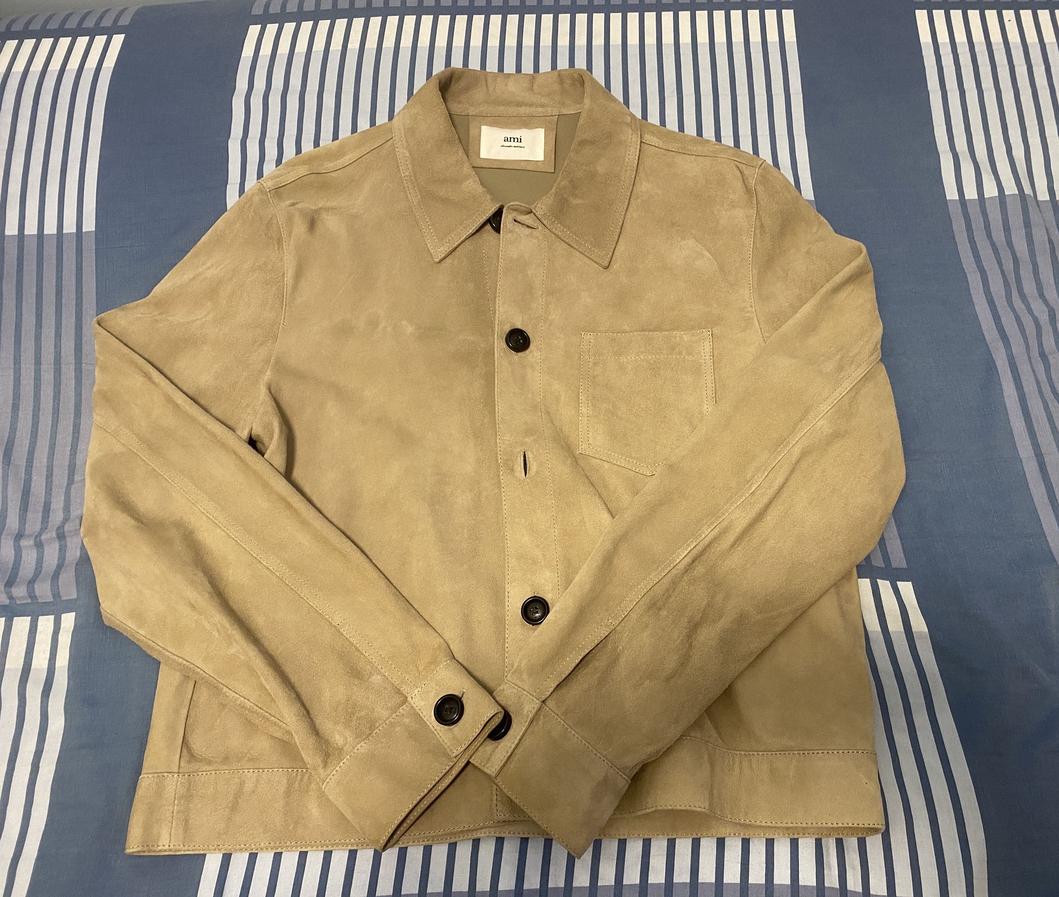 AMI Tan Suede Tracker Jacket | Grailed