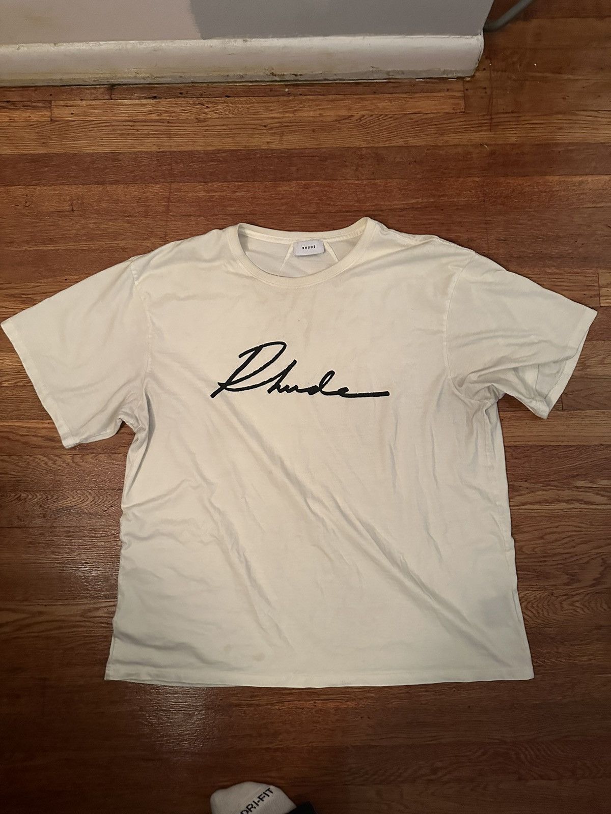 Rhude Rhude Script Shirt cream | Grailed