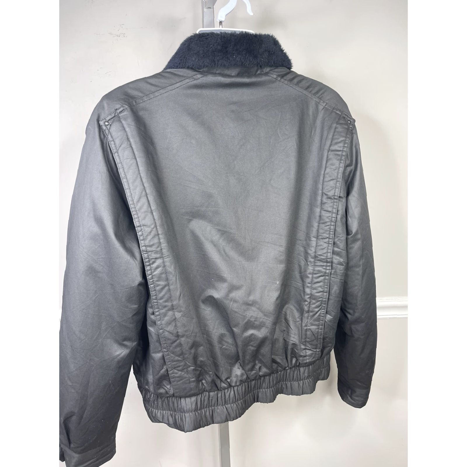 Members Only VINTAGE Members Only Bomber Jacket Mens Large Black Sherpa ...