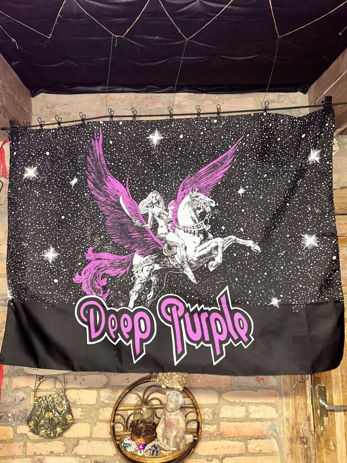 Band Tees Vintage Deep Purple Stormbringer Pegasus Band Flag Poster ...