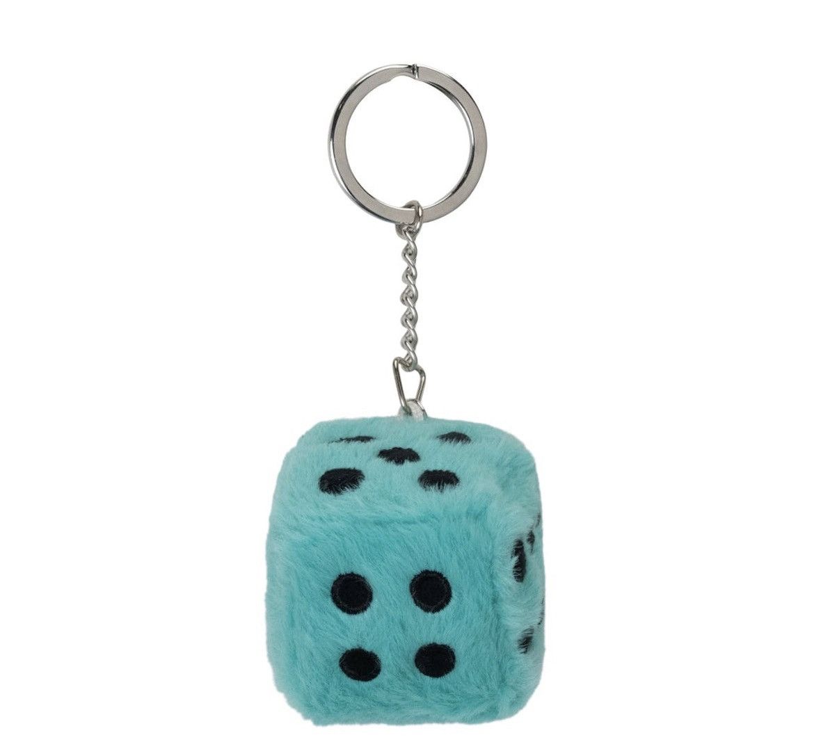 Stussy Stussy Lucky Charm FUZZY DICE KEYCHAIN in Teal | Grailed