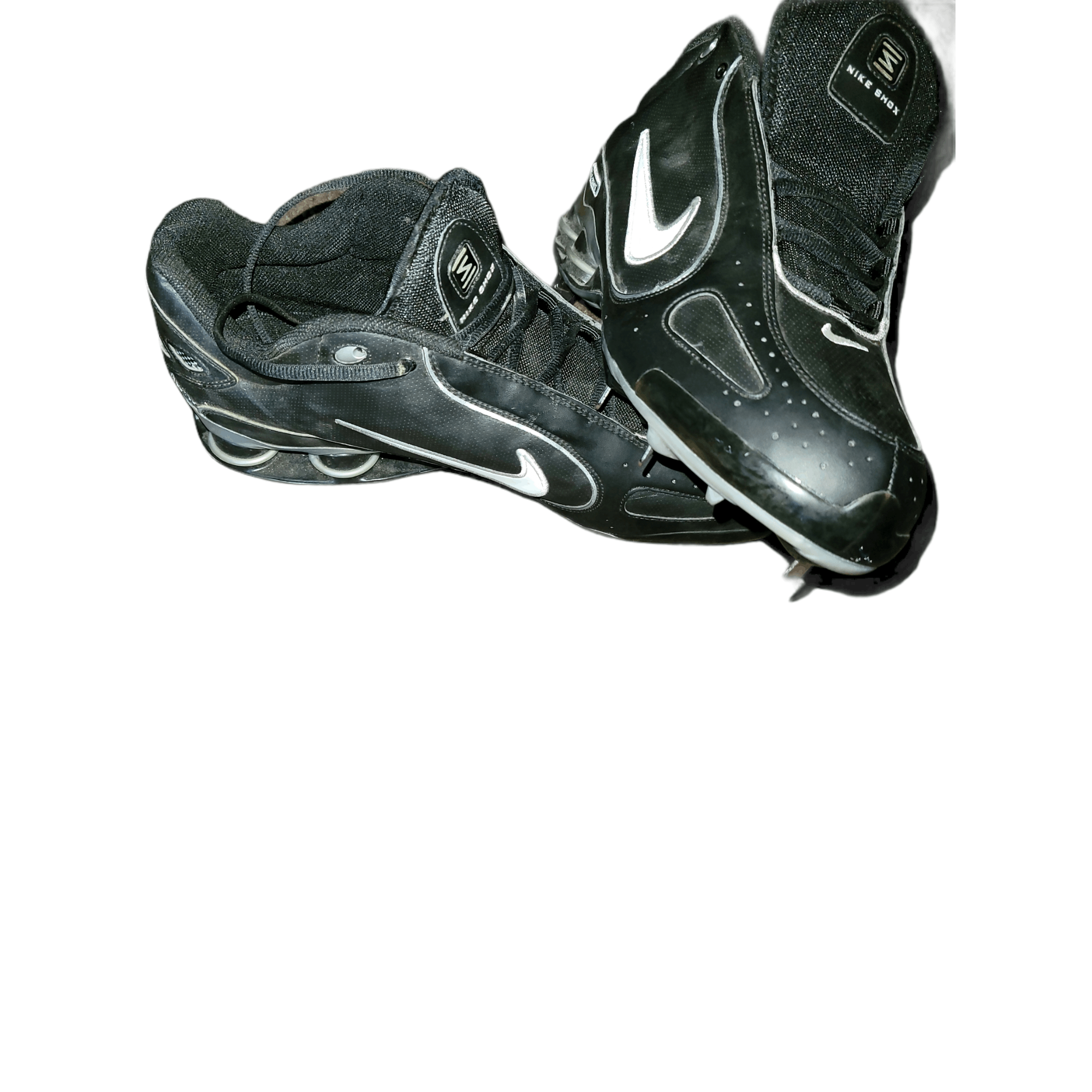 Nike Nike Shox Baseball Cleats Men Sz 13 Black And White High Top | Grailed