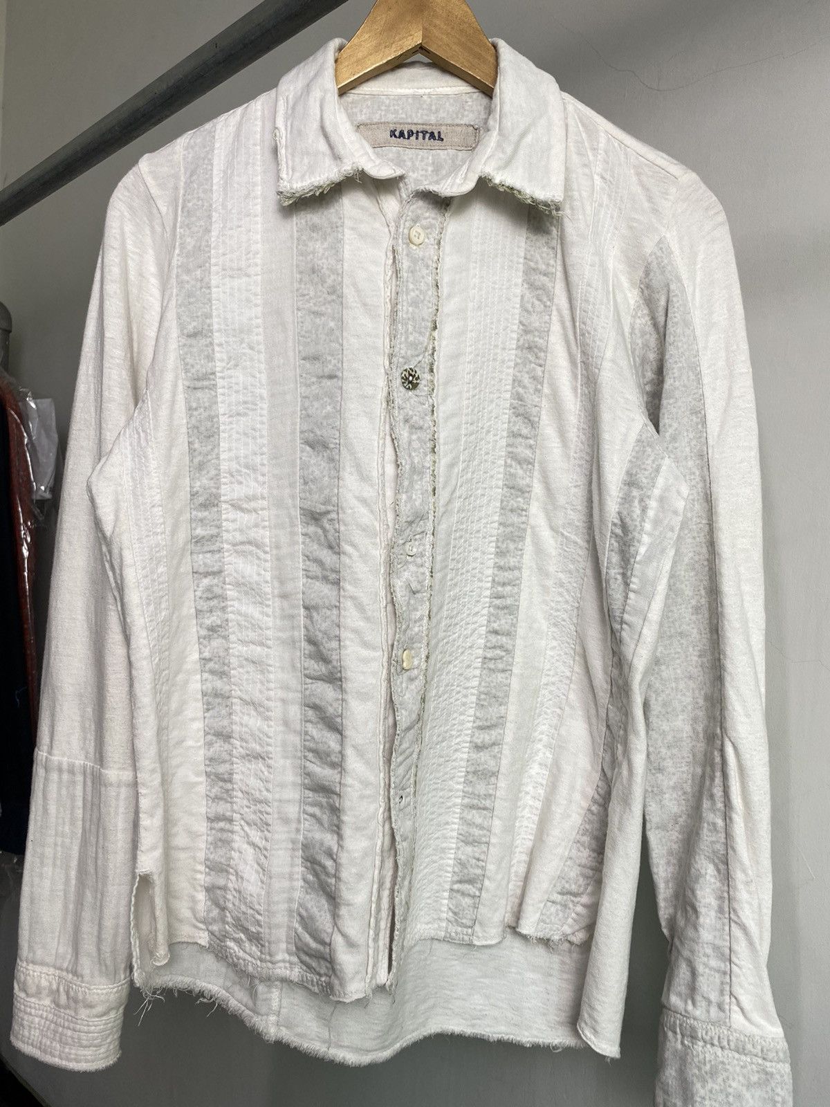 Kapital Kapital Patchwork Striped Crash Linen Shirt | Grailed