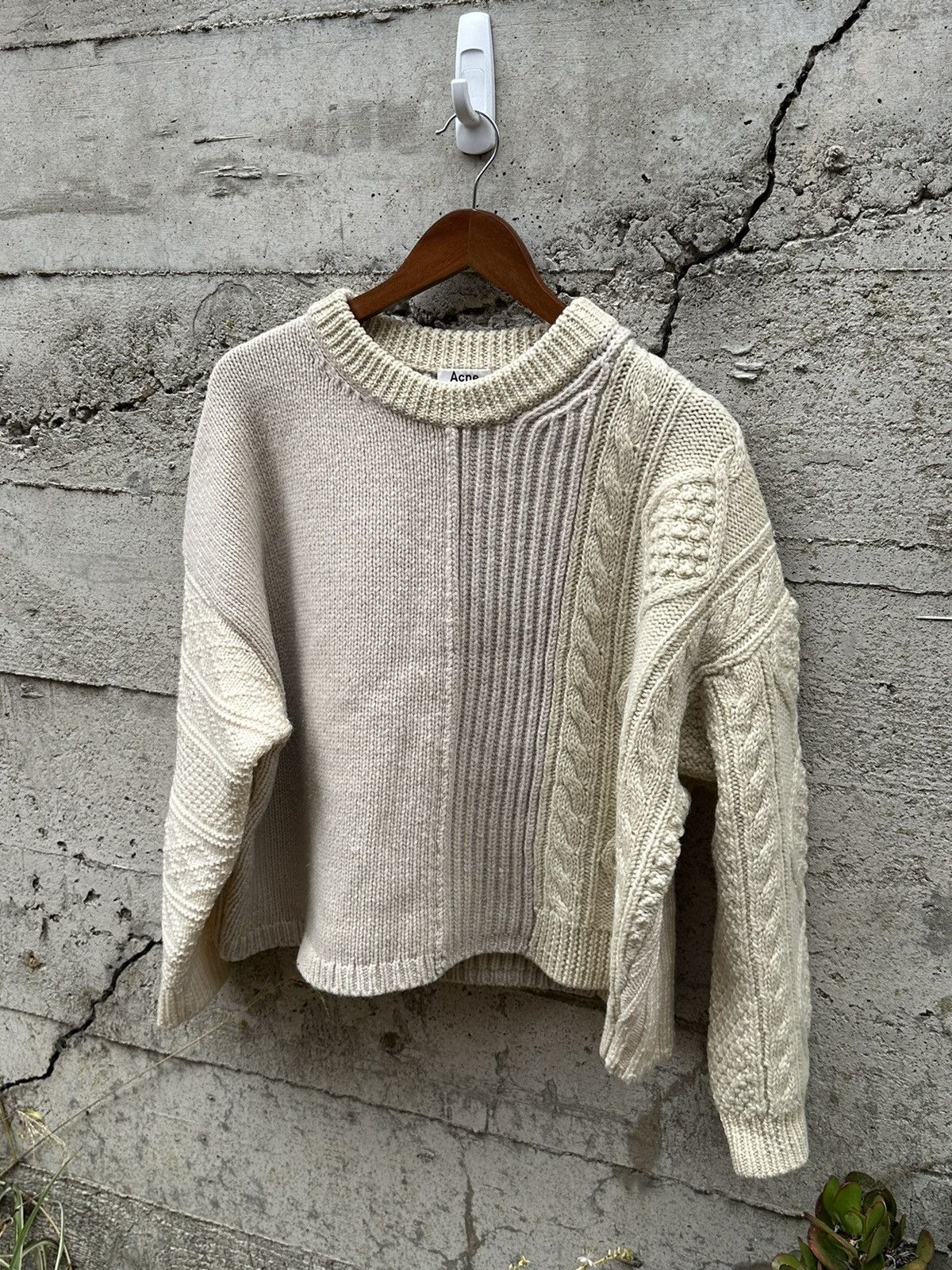 Acne Studios RARE GRAIL Acne Studios deconstructed patch sweater | Grailed