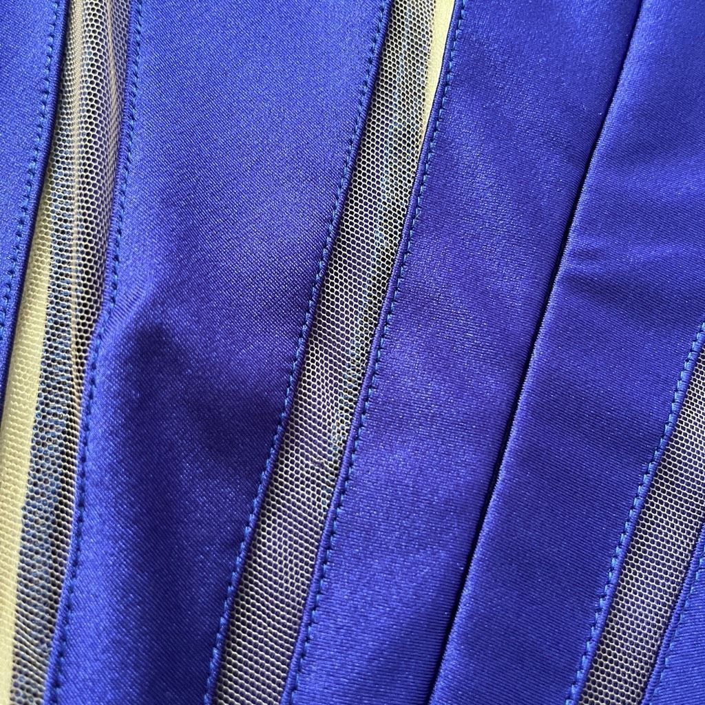 Mugler Mugler High Neck Catsuit in Ultraviolet & Nude 01 | Grailed