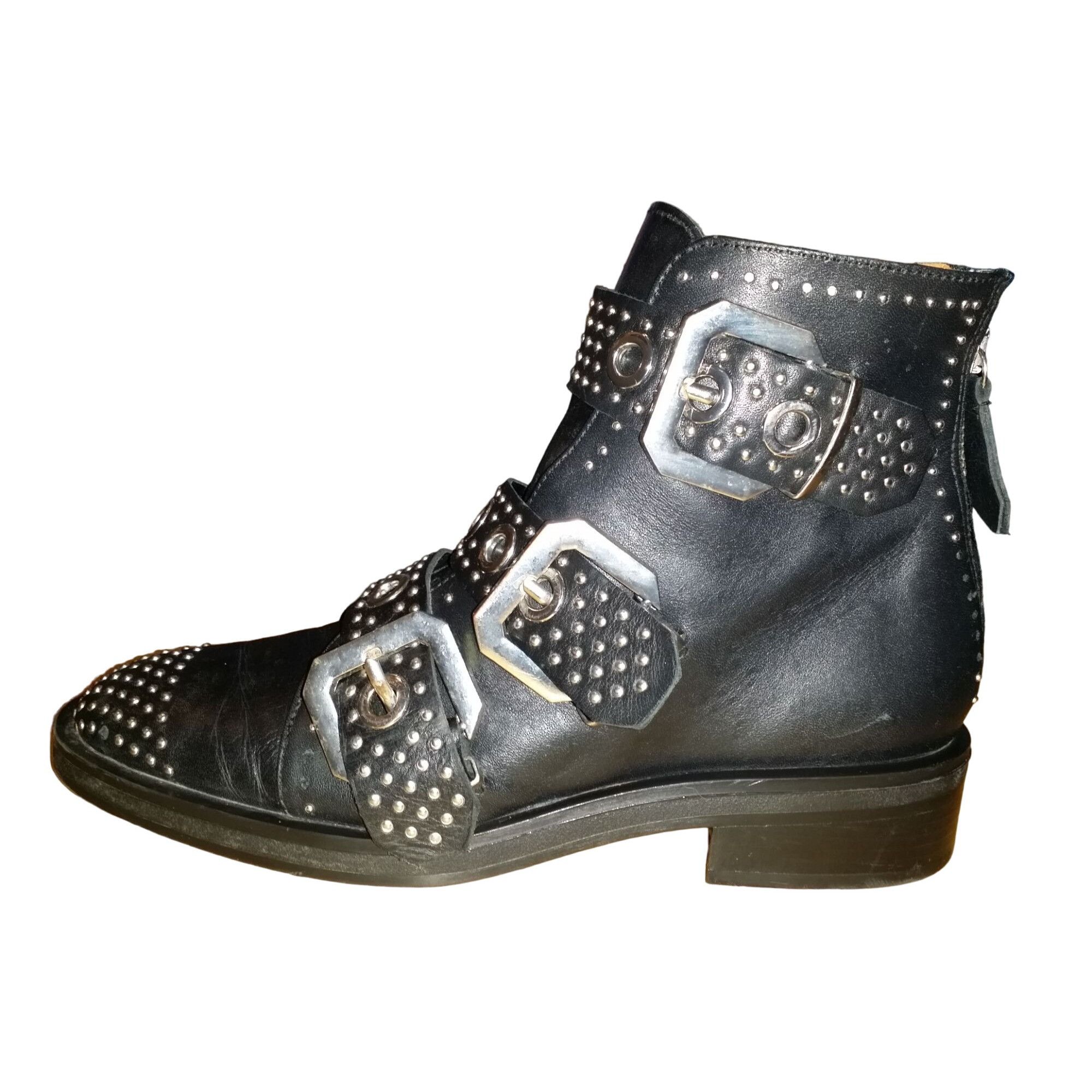 Zara Zara Biker Ankle Boots Women Sz 39 EU 8 US Studded Black Buc | Grailed
