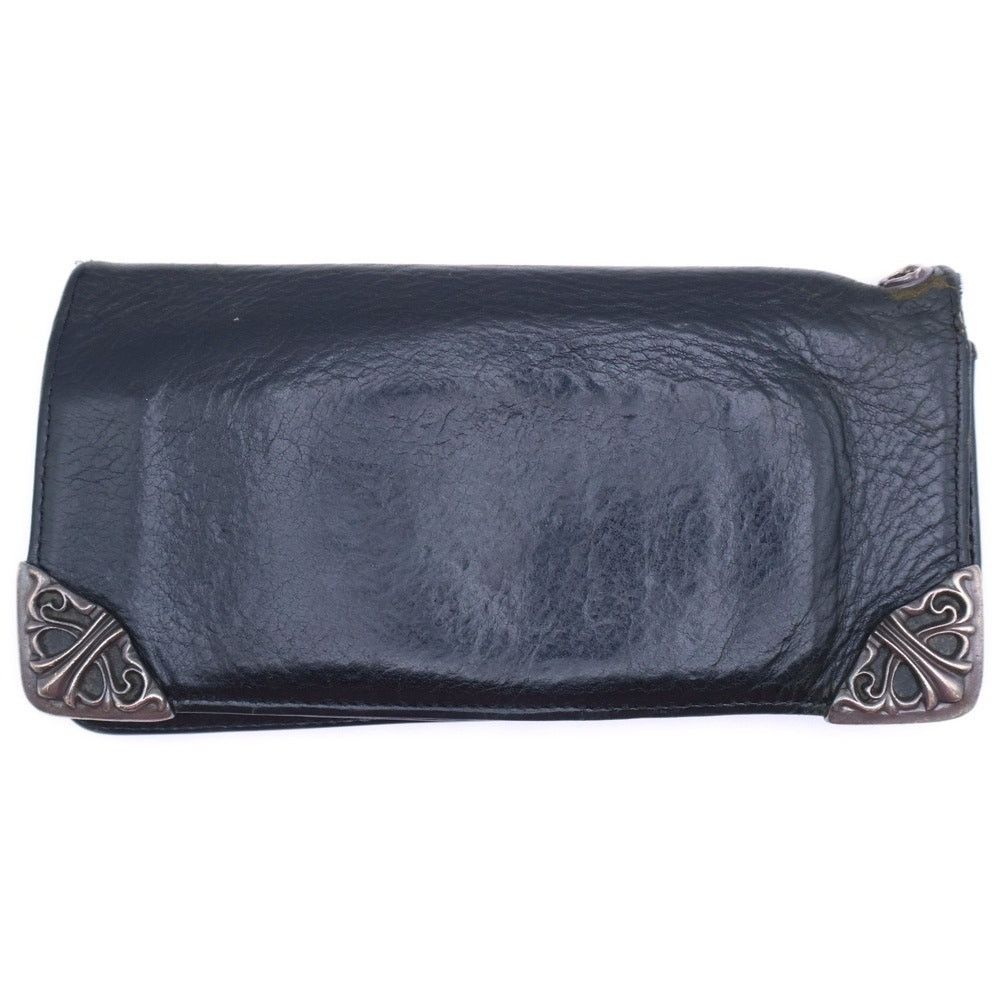 Chrome Hearts Chrome Hearts Single Fold Leather Wallet Black | Grailed