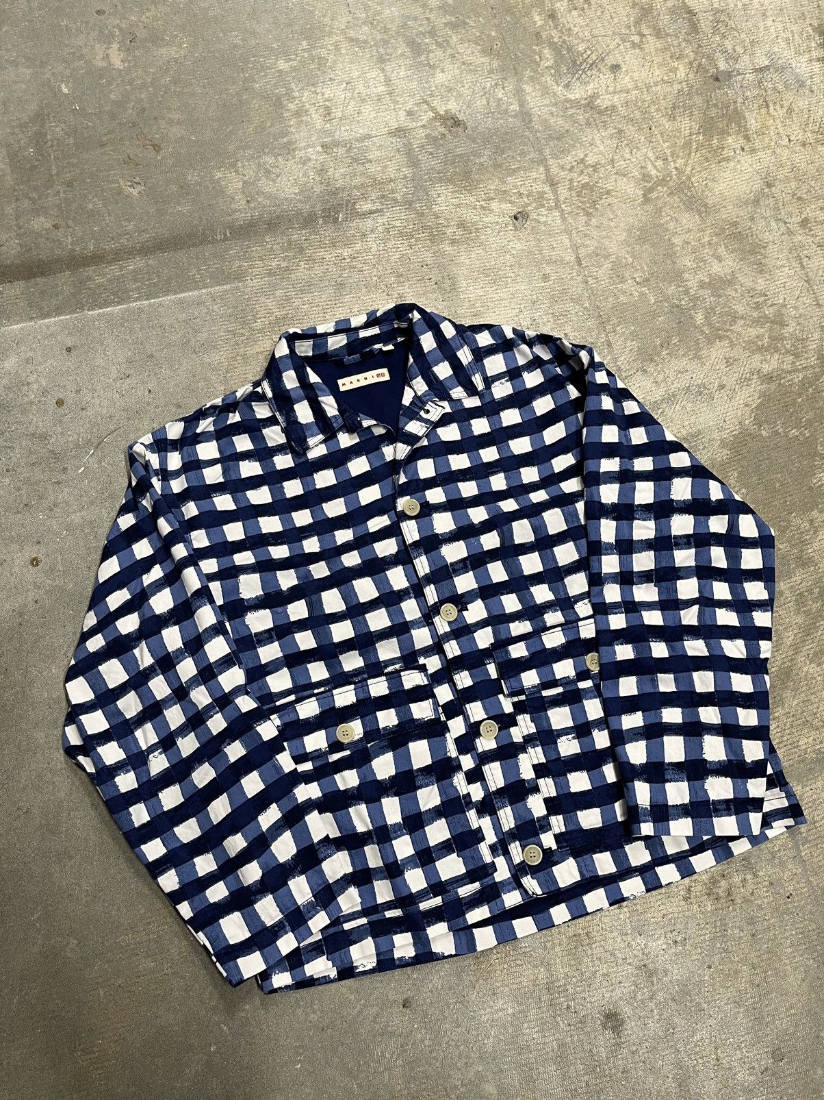 Uniqlo SS22 Uniqlo x MARNI Oversized Checkered Utility Jacket | Grailed