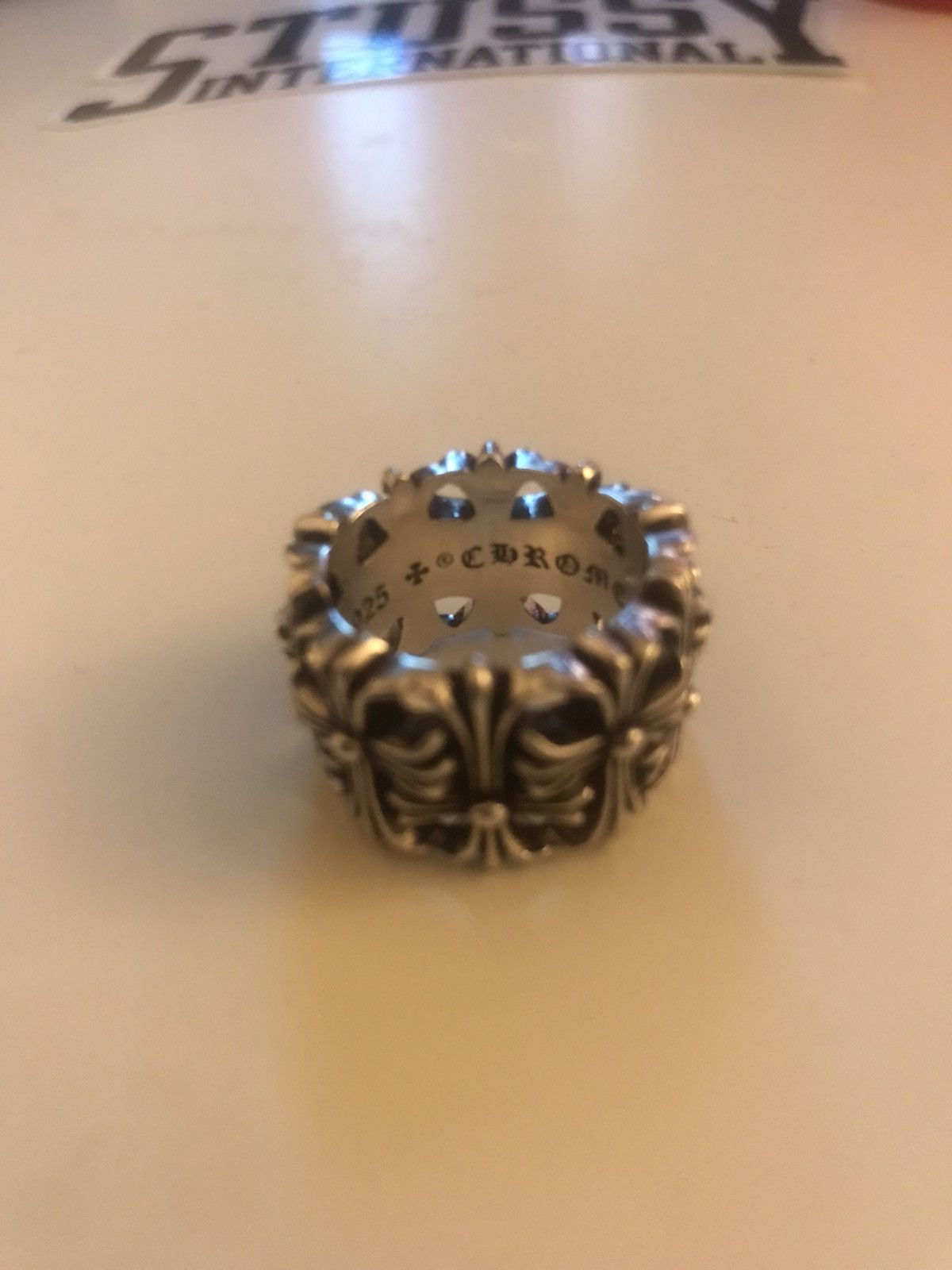 Custom Chrome hearts styled cemetery ring | Grailed