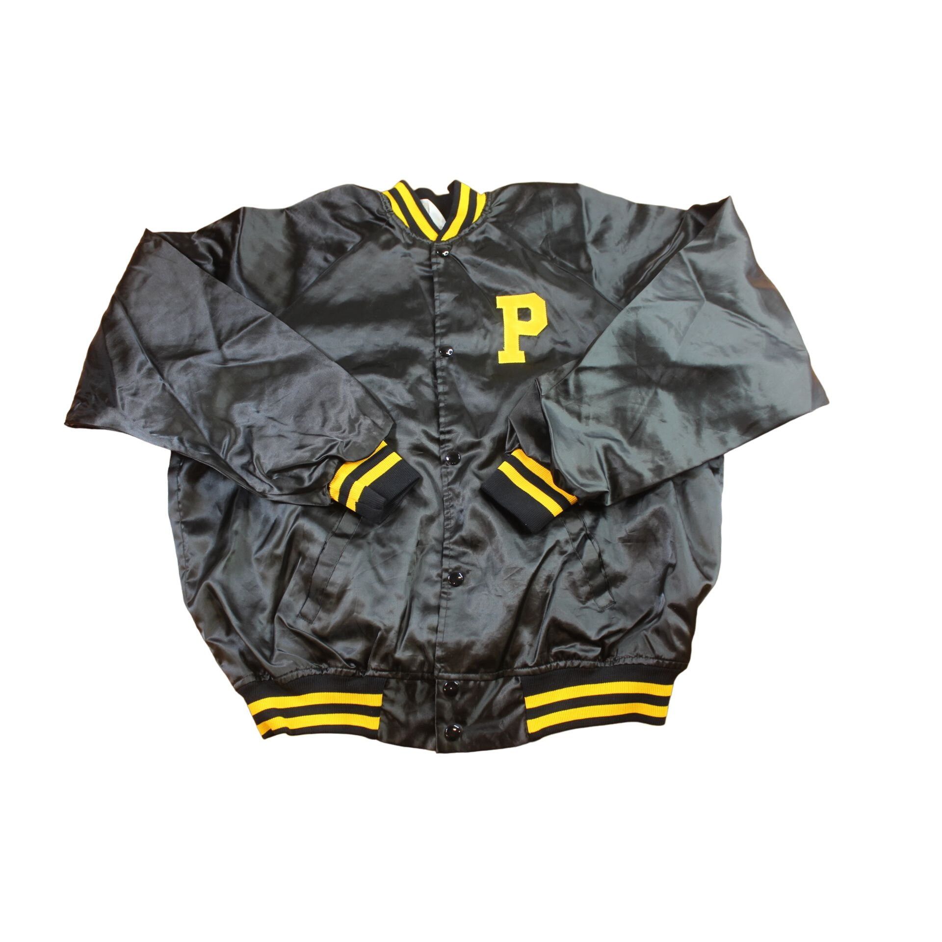 Vintage Vintage Purdue Satin Varsity Jacket Black/Yellow L F1LP99 | Grailed