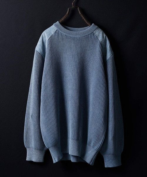 Number (N)ine Number nine VINTAGE DYE BLEACH MILITARY RIB KNIT sweater ...