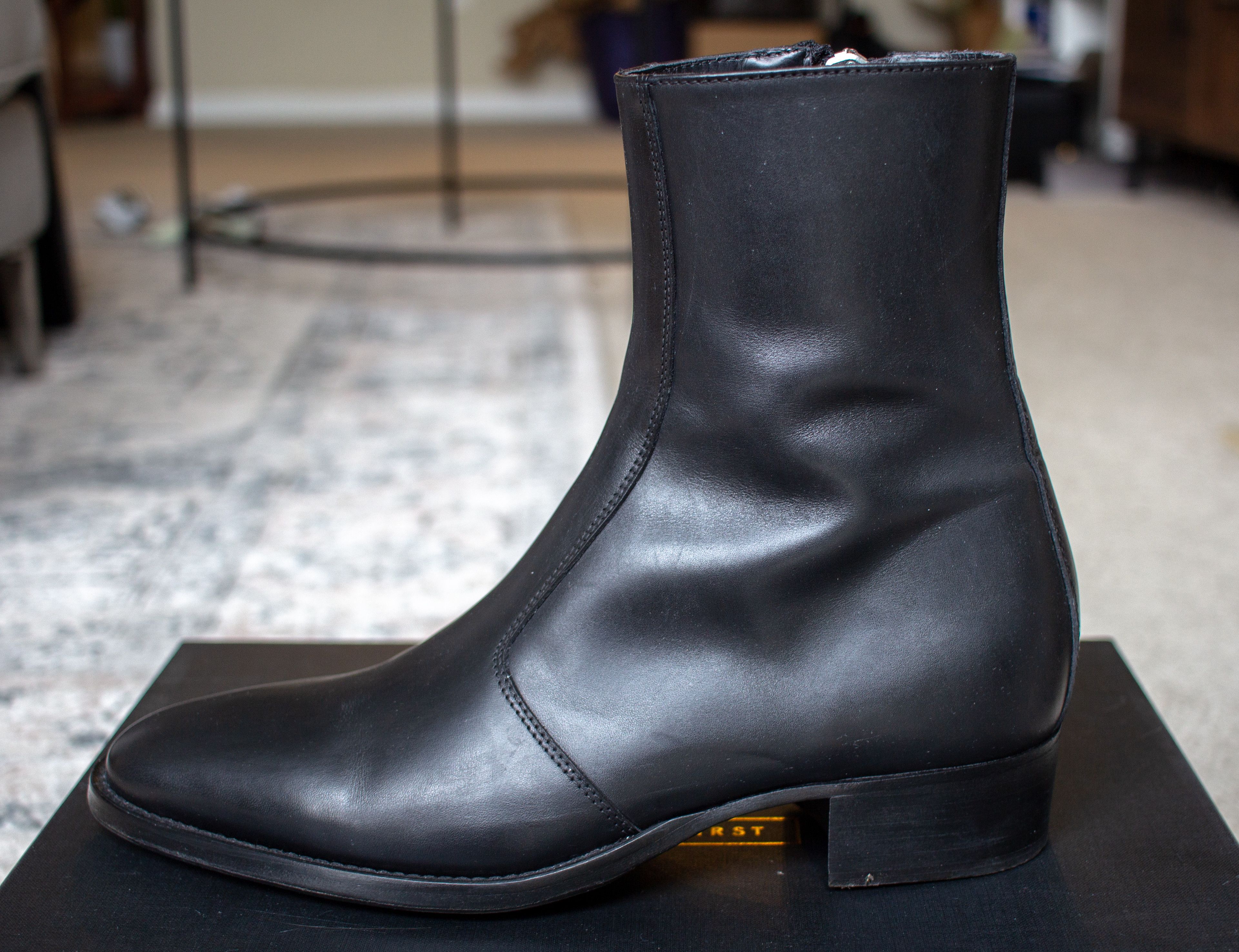 From The First Luca 40mm Side Zip Boot - Black Leather | Grailed