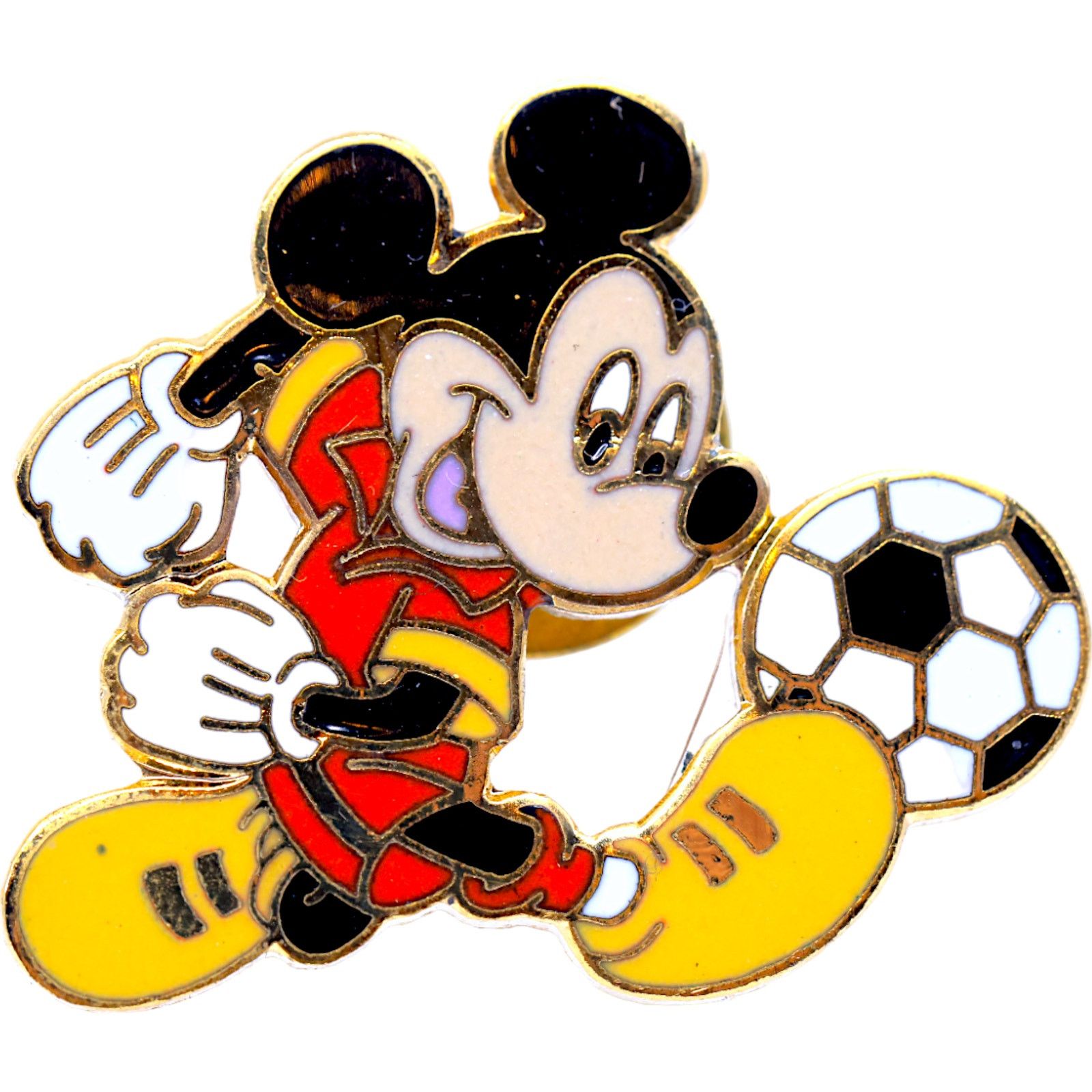 Disney × Mickey Mouse × Pins Disney Mickey Mouse Soccer Kick Glossy ...