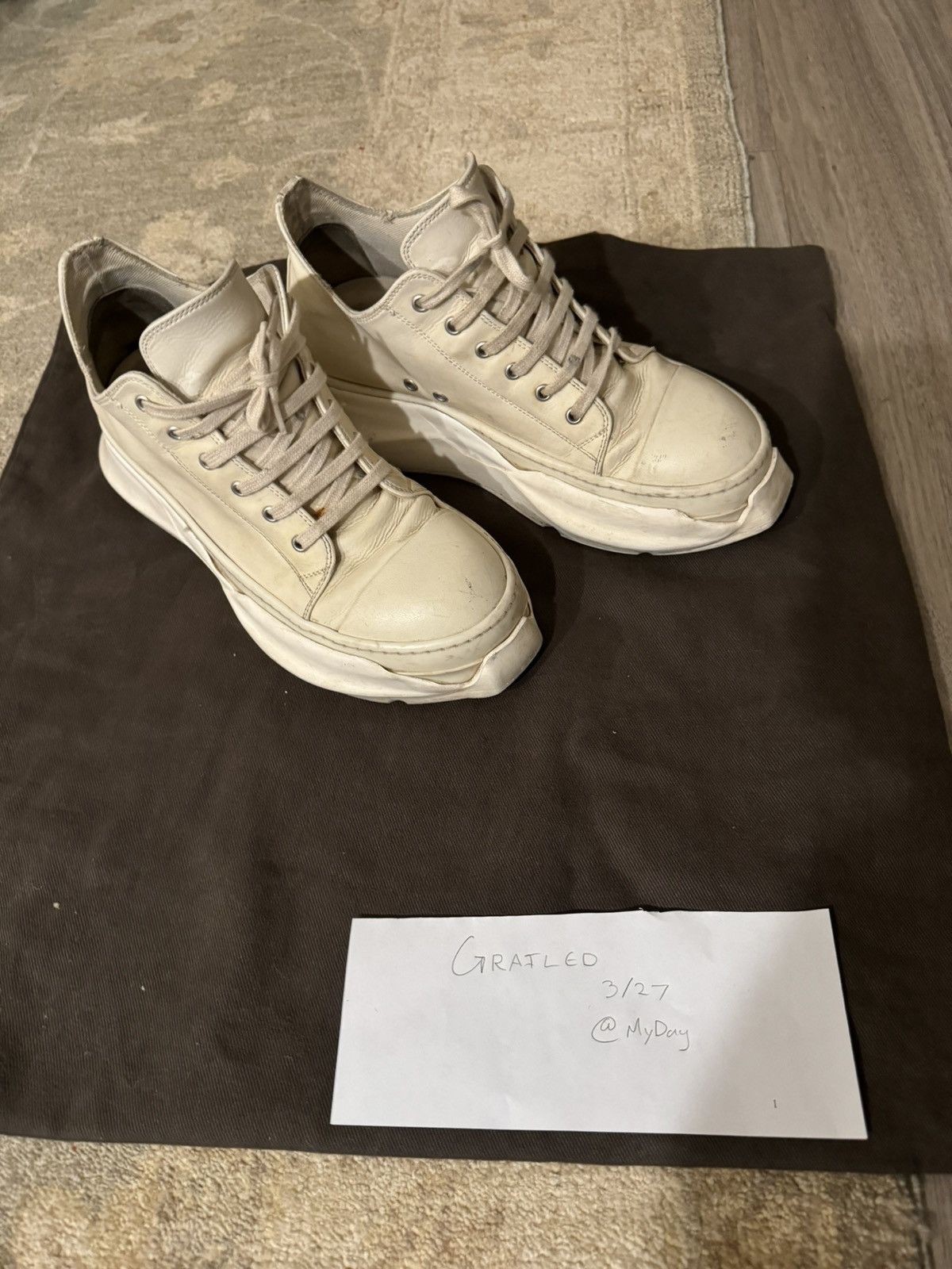 Rick Owens × Rick Owens Drkshdw Rick Owens Abstract Ramones Low | Grailed