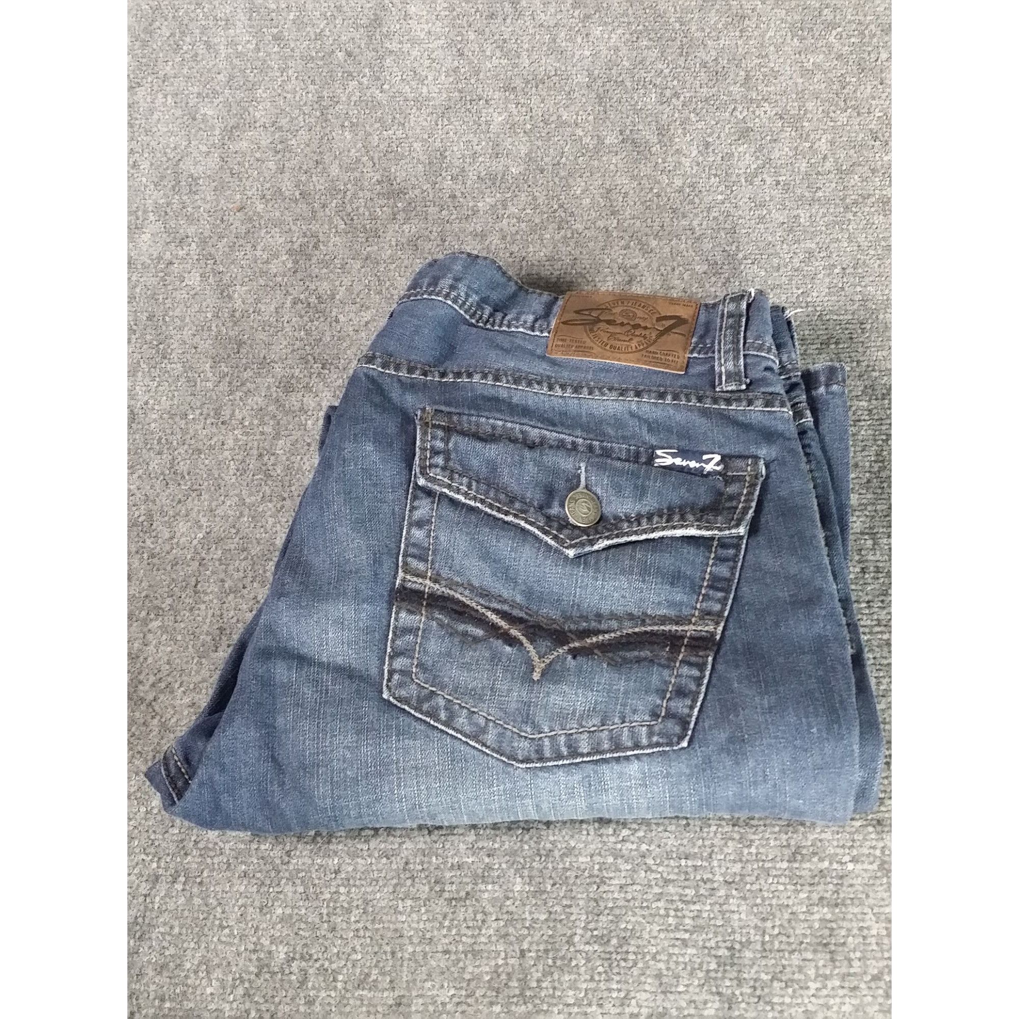 Seven 7 Seven7 Bootcut Jeans Men Sz 38X32 Blue Denim Cotton Western ...