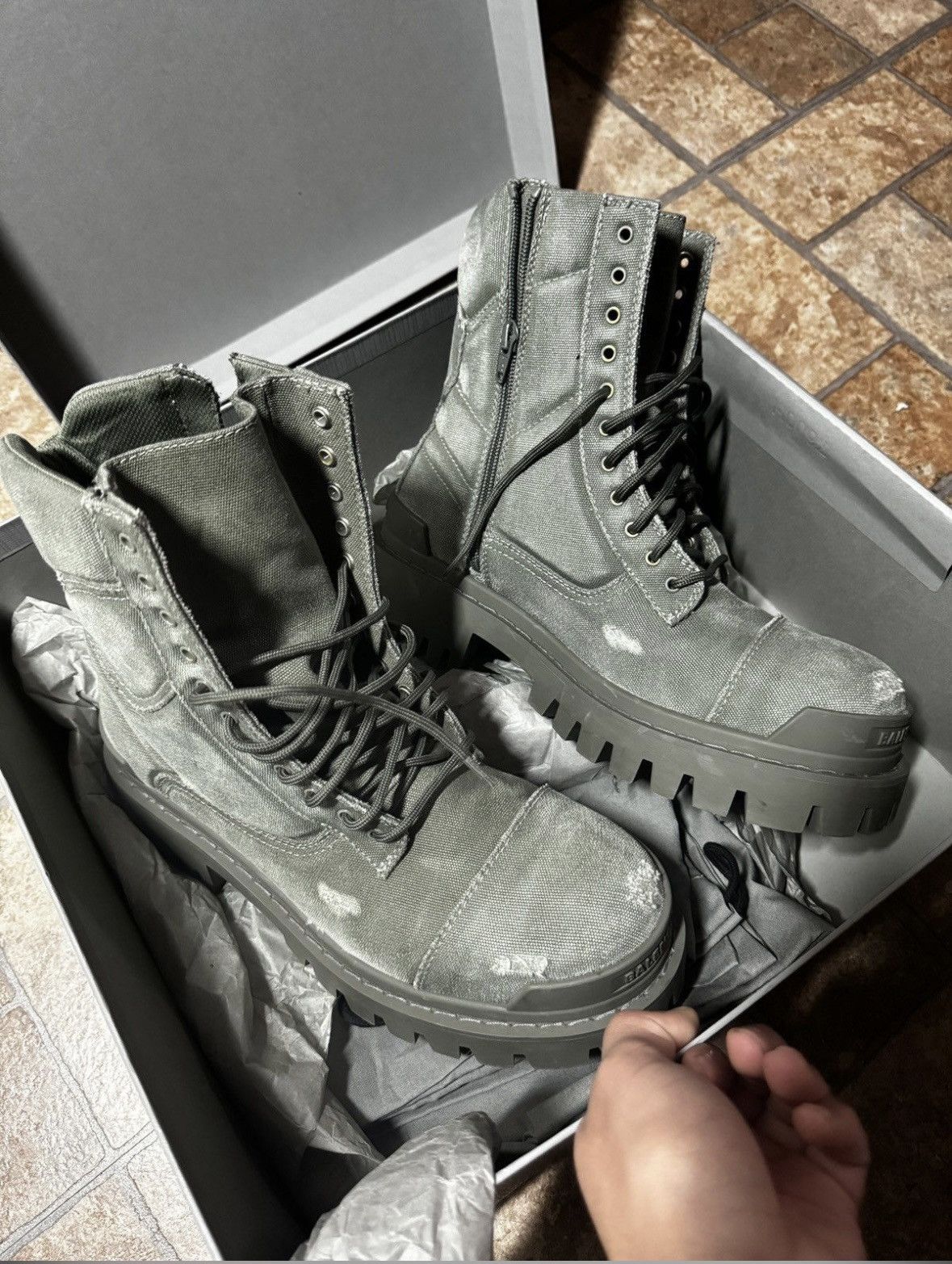 Balenciaga *SOLD* Balenciaga Distressed Strike Boots | Grailed