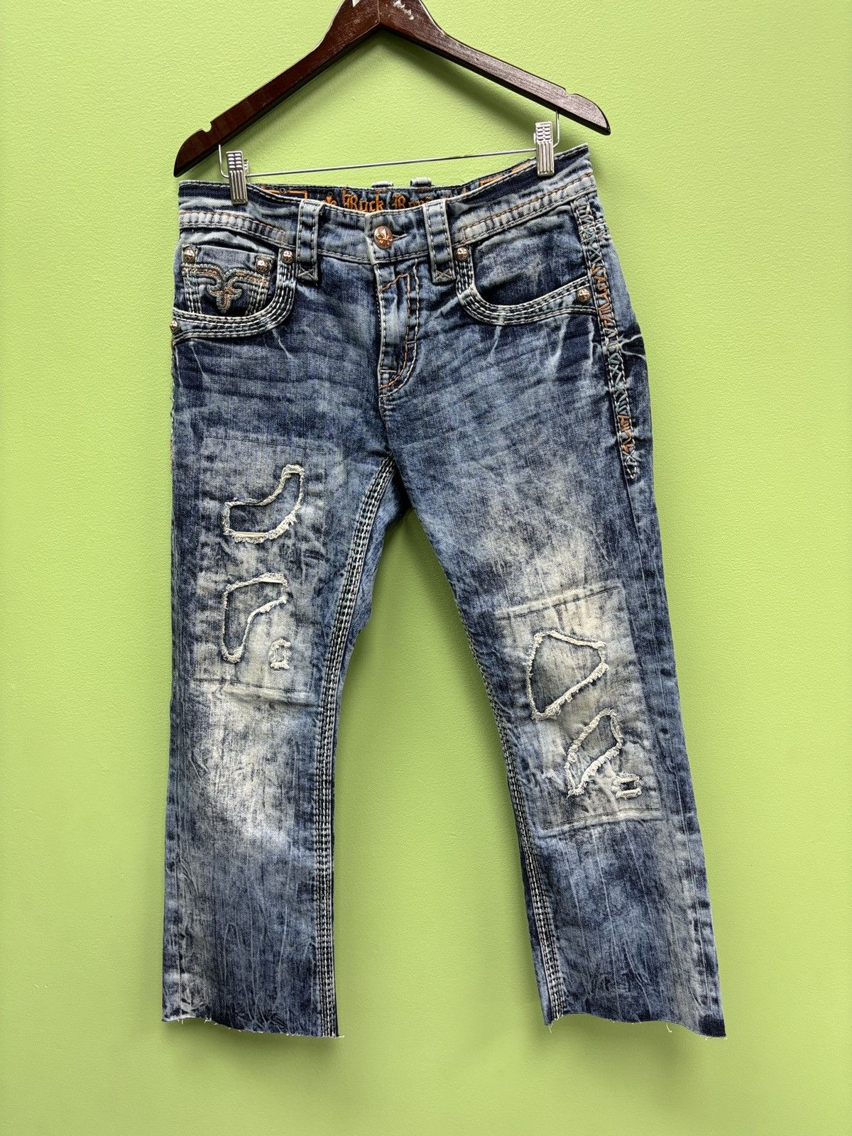 Vintage Vintage Y2K Rock revival jeans 33x37 chrome hearts style | Grailed