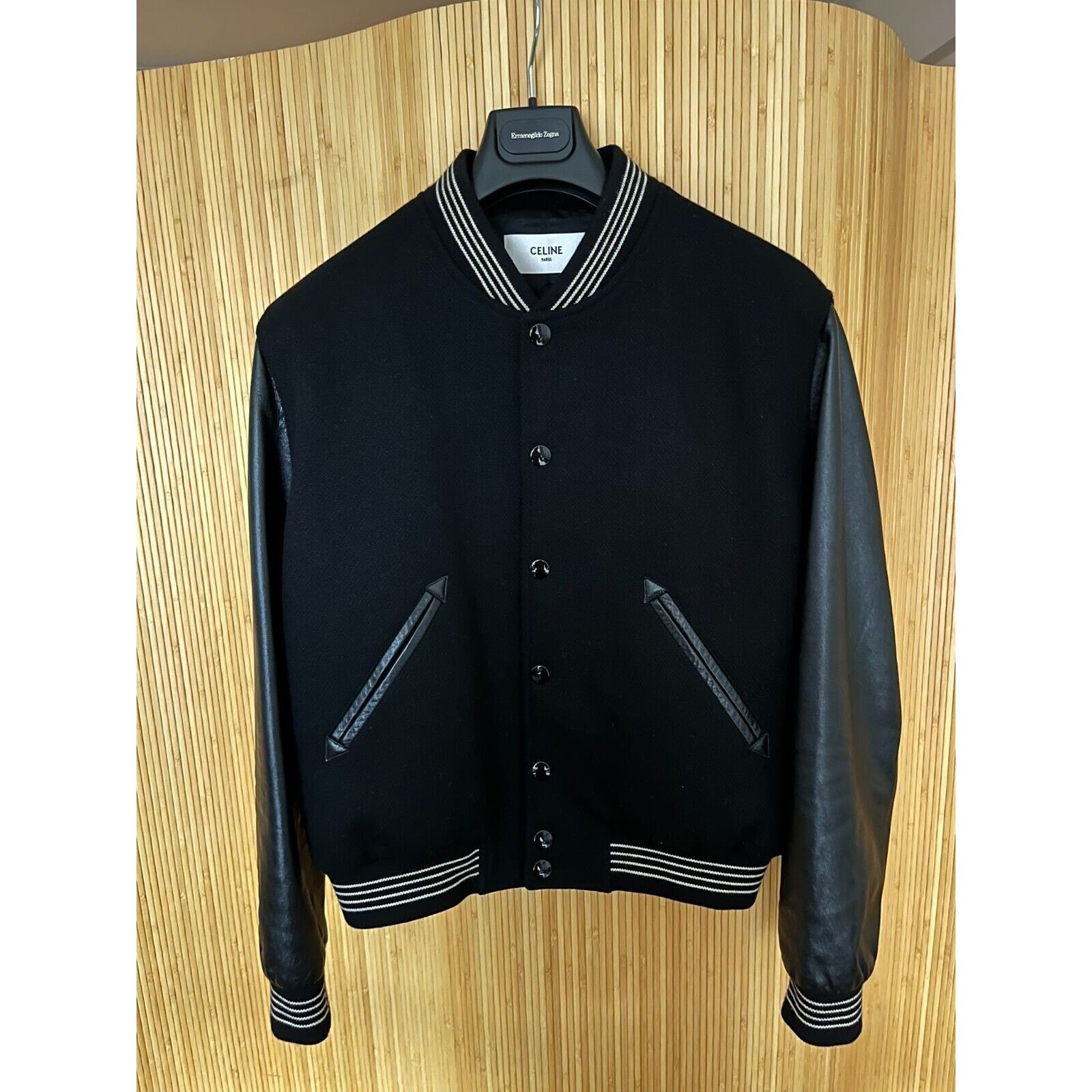 Celine Celine Wool Leather Varsity Jacket FW19 IT 50 $2950 | Grailed