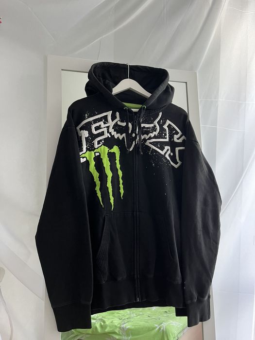 Vintage Fox x Monster energy zip up hoodie vintage | Grailed