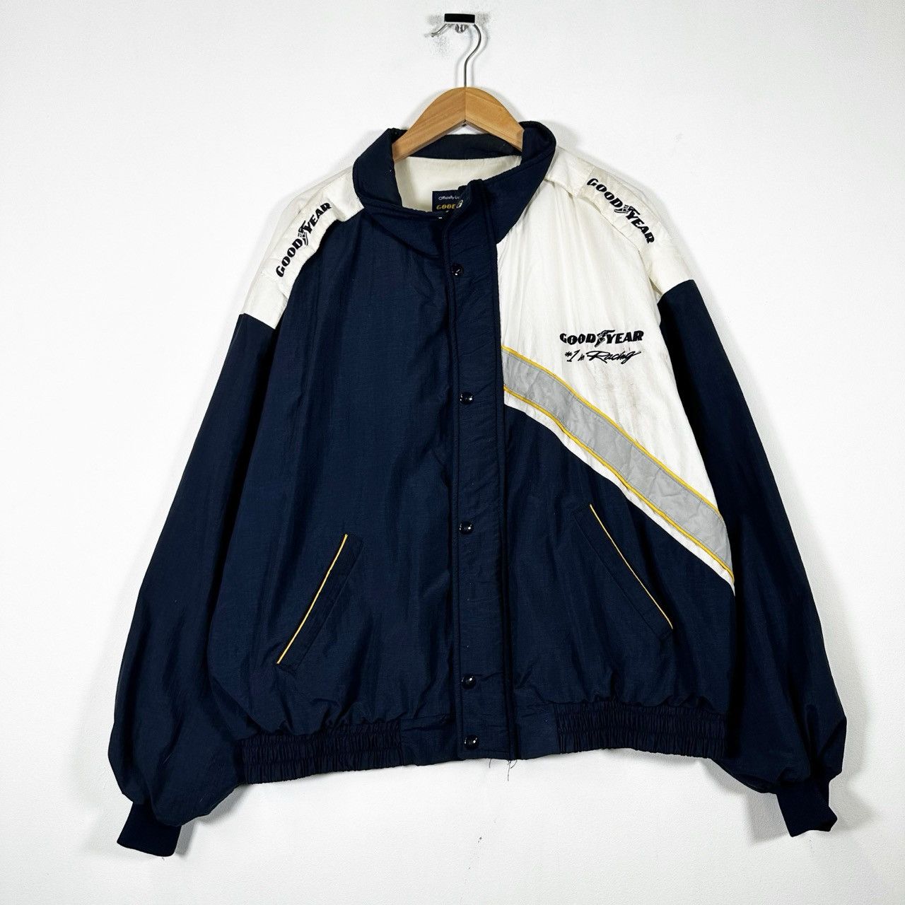 Streetwear × Vintage Vintage 90s Goodyear #1 Racing Windbreaker | Grailed