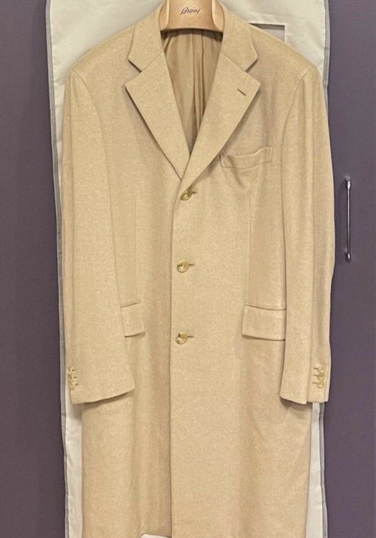 Brioni Brioni Vicuña Wool Heavy Coat in Beige | Grailed
