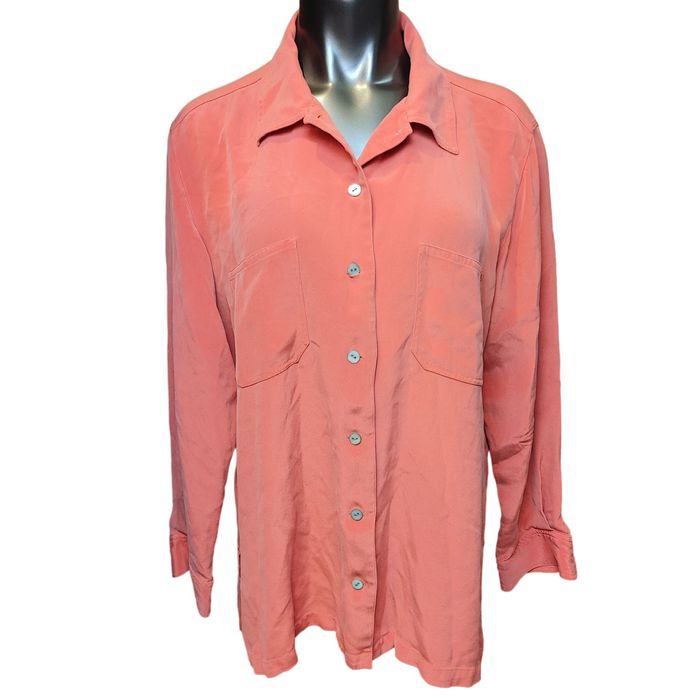 Other Chico's Design | Women's Red Silk Button Down Up 3 | Grailed