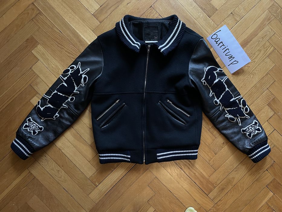 Undercover Undercover AW01 DAVF Black Leather Varsity Jacket | Grailed