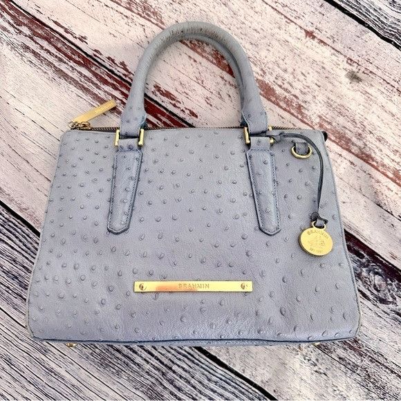 Brahmin Brahmin Anywhere Convertible Satchel Chambray Ostrich Emboss ... Brahmin Brahmin Anywhere Convertible Satchel Chambray Ostrich Emboss ...