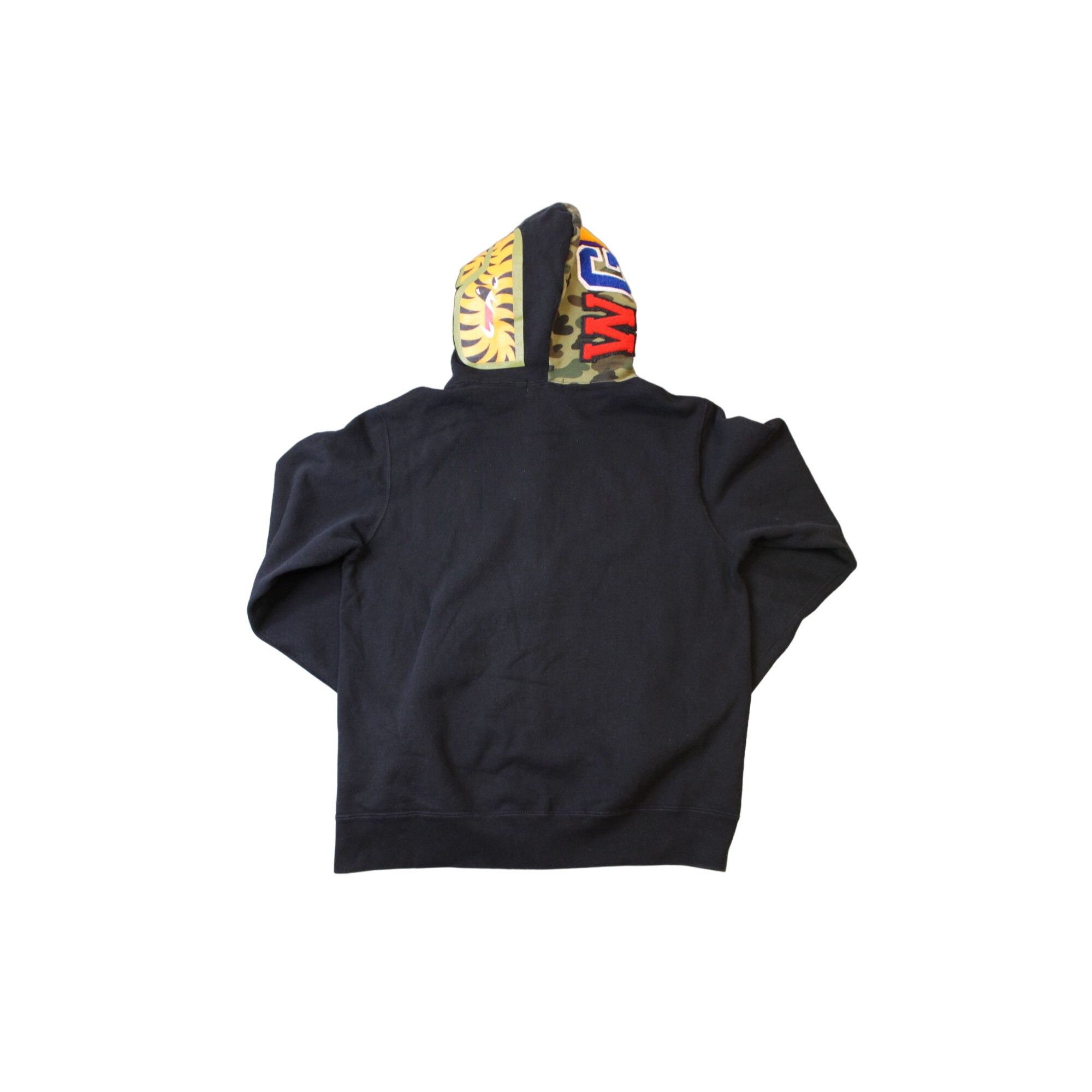 Bape Bape A Bathing Ape Tiger Shark Full Zip Hoodie Jacket Black | Grailed