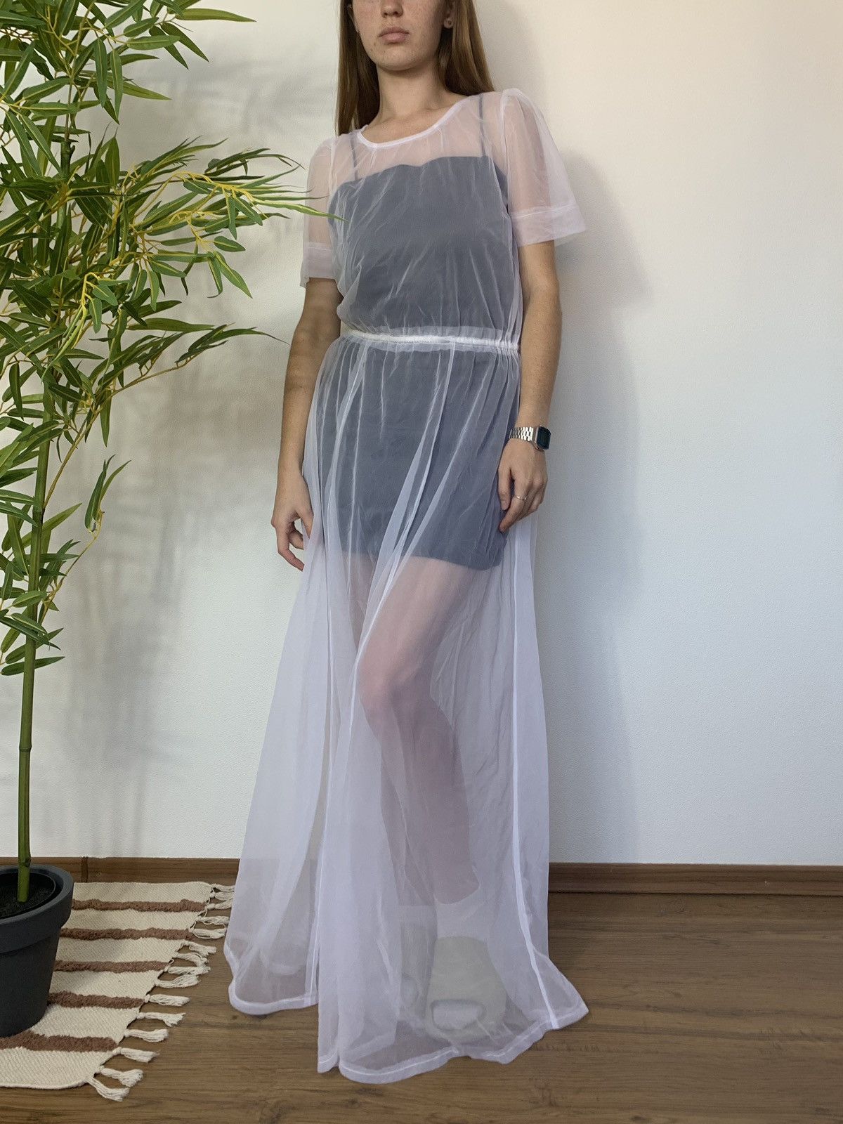 Avant Garde × Streetwear × Vintage VINTAGE FULL MESH 2000s MAXI DRESS ...