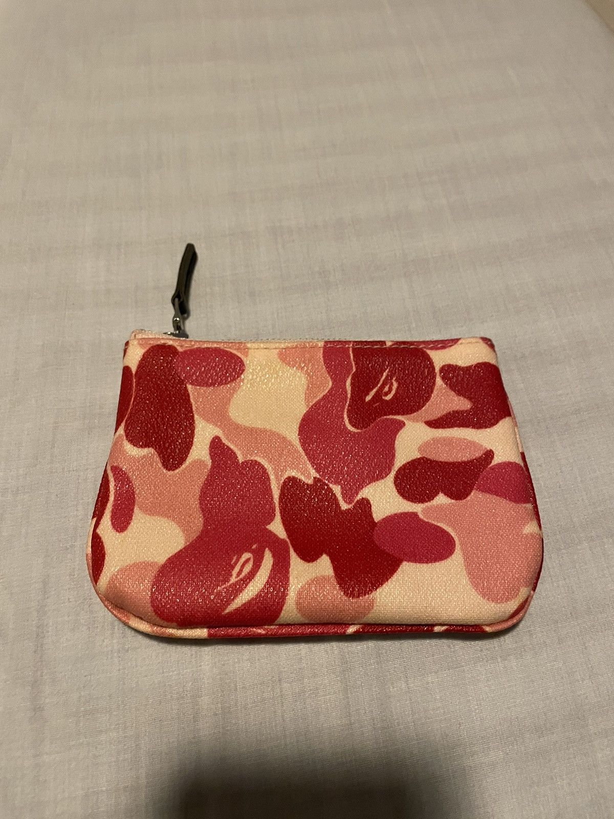 Bape Bape pink Camo coin Pouch wallet | Grailed