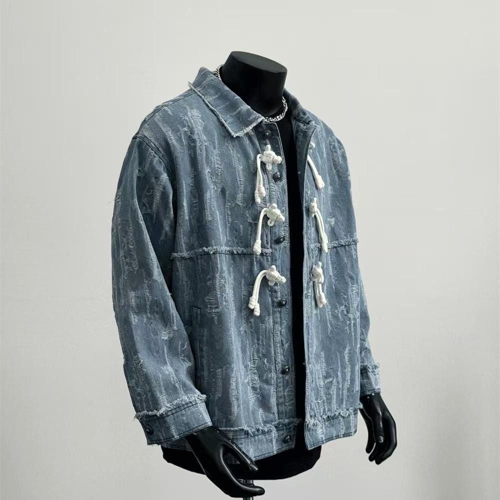 Japanese Brand × Streetwear × Vintage Coil Button Tie Rope Washed and ...