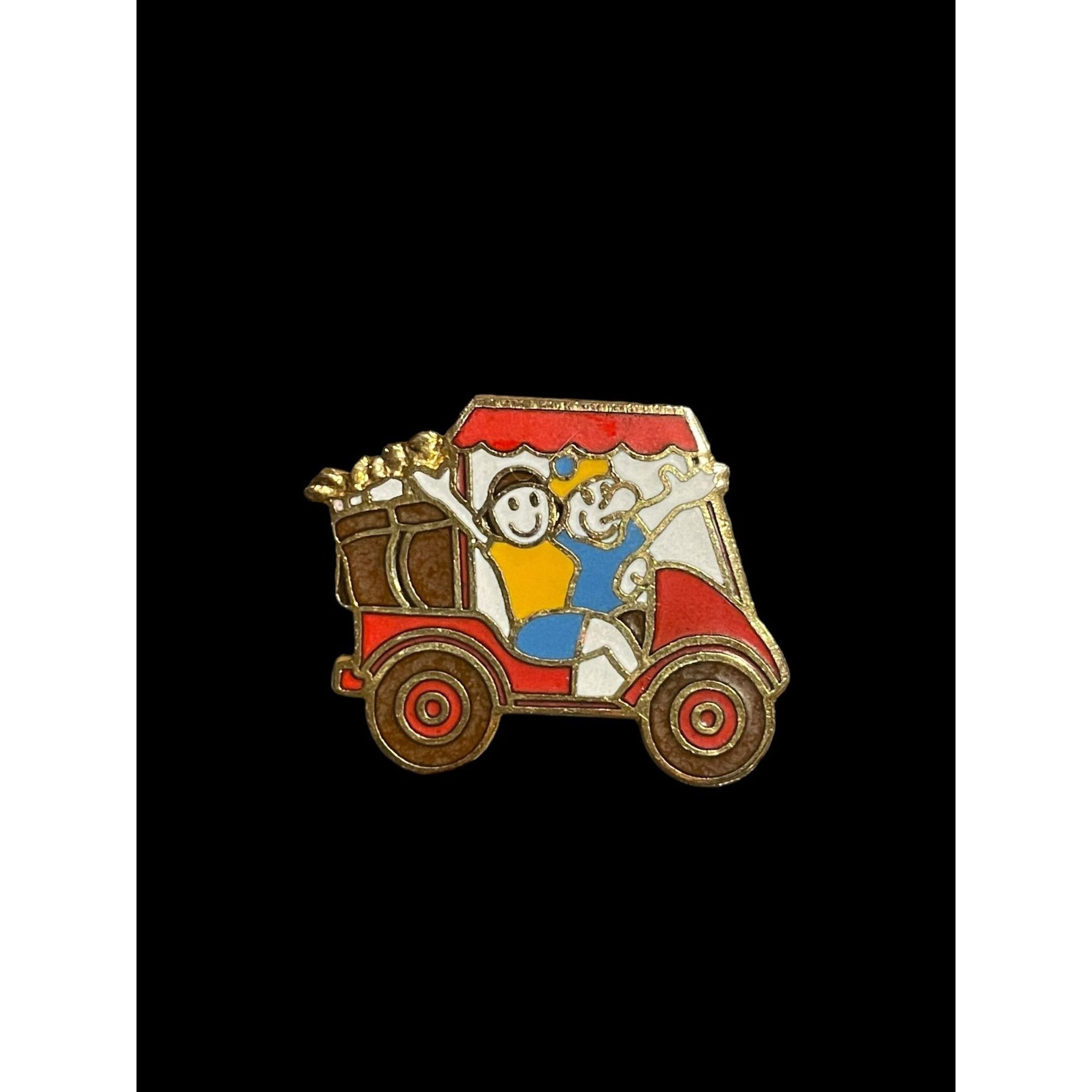 Jewelry × Pins × Streetwear Vintage Golfers in Red Golf Cart Enamel ...