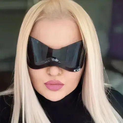 Electric Visual × Streetwear Black Color Oversized Punk Y2K Sunglasses ...