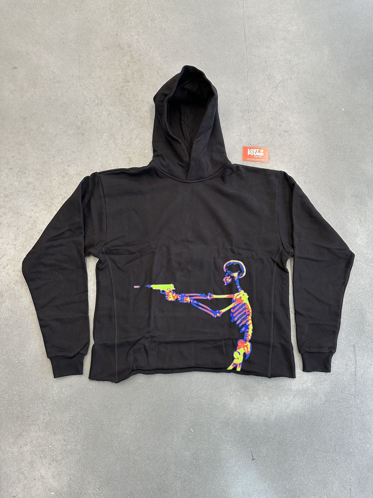 Vlone Vlone Skeleton Shooting Cropped Hoodie | Grailed