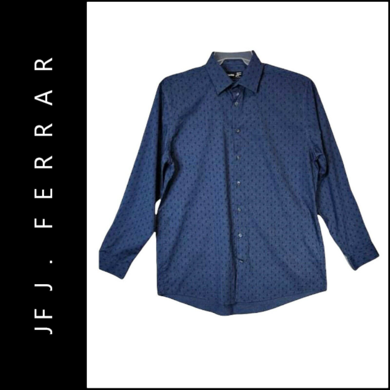 Vintage JF J. Ferrar Men Long Sleeve Career Formal Dress Shirt Size ...