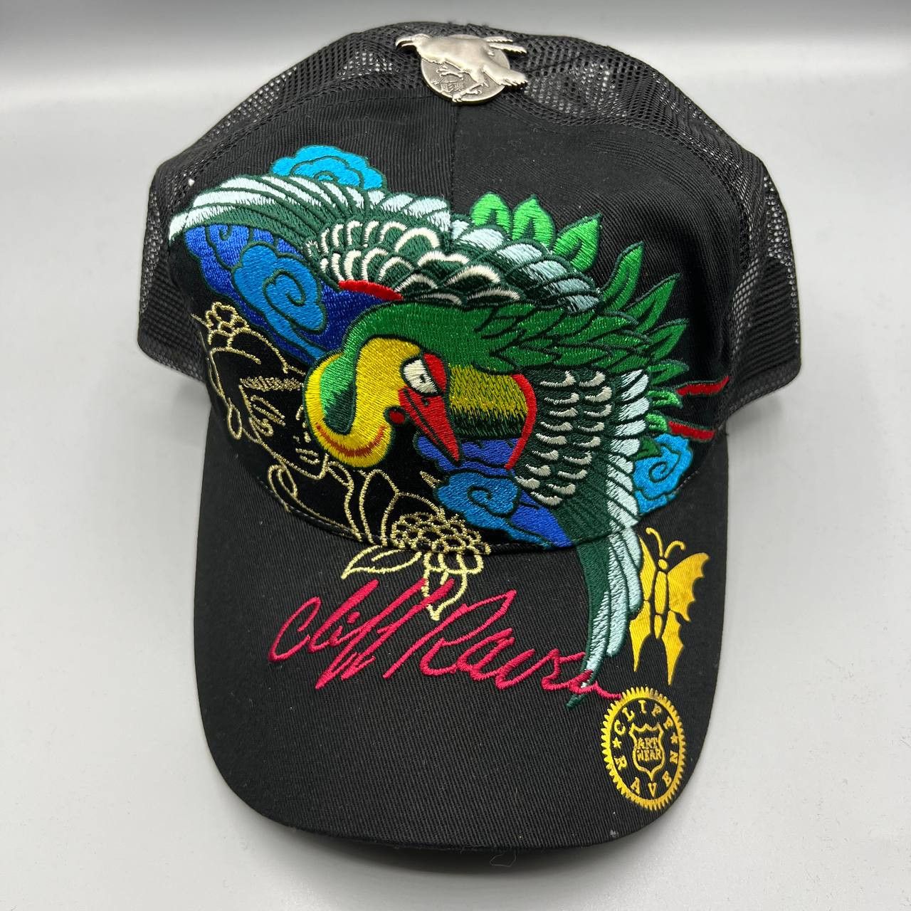 Ed Hardy Vintage Cliff Raven Hat Japanese tattoo Snap back Trucker ...