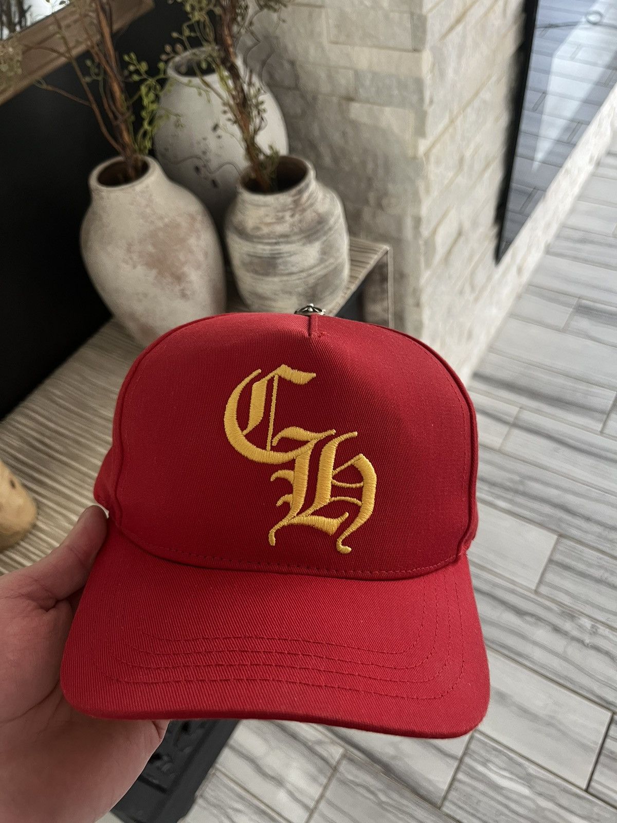 Chrome Hearts Red CH chrome hearts Hat | Grailed