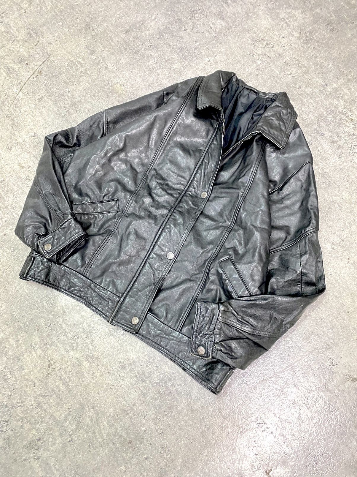 Vintage 80s Boxy Leather Jacket Vintage | Grailed