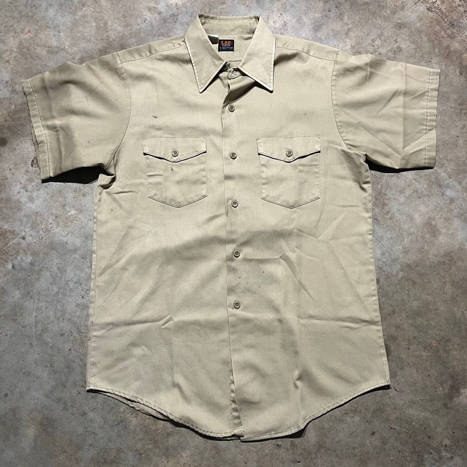 Lee × Vintage Vintage 60s Lee Chetopa Twill Tan Work Shirt | Grailed