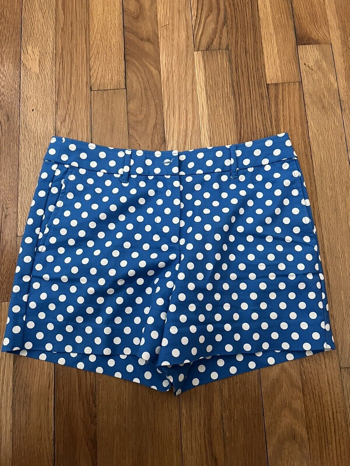 Boden BODEN Women's Shorts Blue White Polka Dot Zipper & Button 4 | Grailed
