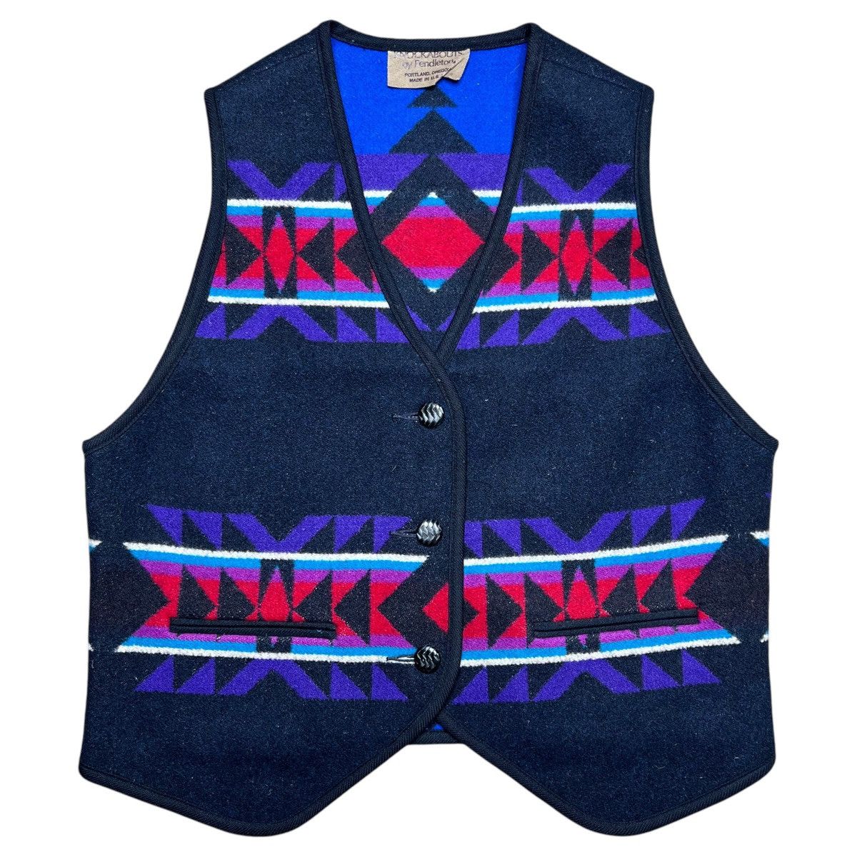 Made In Usa × Pendleton × Vintage Vtg 80s Pendleton KnockAbouts Navajo Aztec Wool Button Vest ...